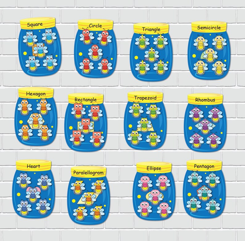 Fireflies Shapes Matching Activity: Summer Busy Book (digital Download ...
