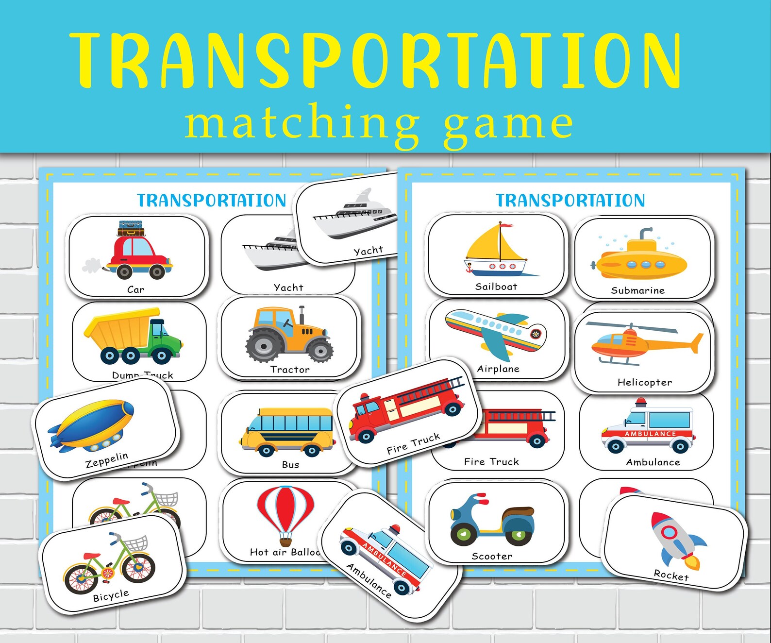 Vehicles Busy Book Preschool Learning Binder Toddler Quiet Book Cars ...