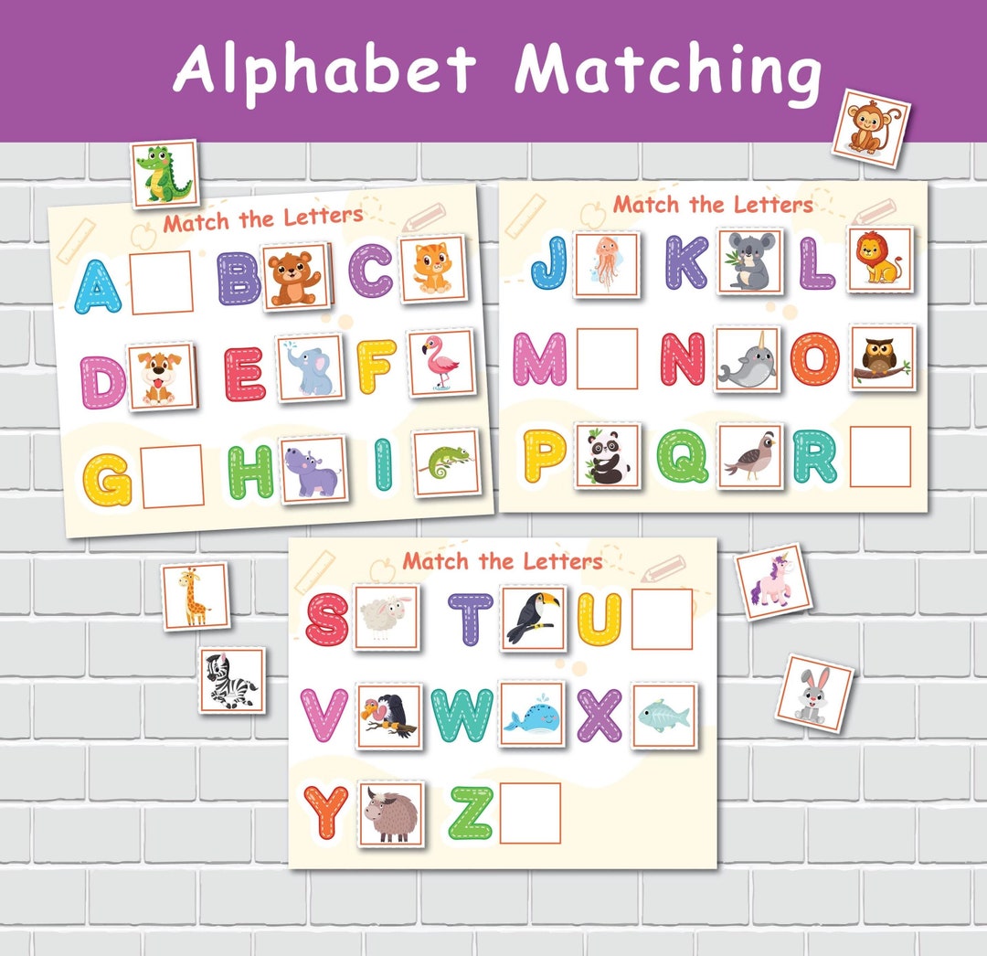 Alphabet Matching Activity for Kids, ABC Busy Book Pages, Learning ...