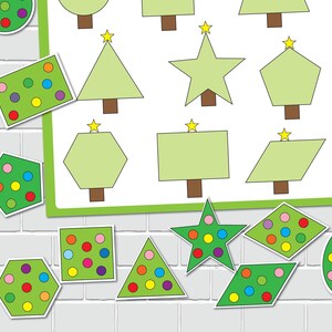 Christmas Tree Shape Matching Activity, Preschool Learning (digital ...