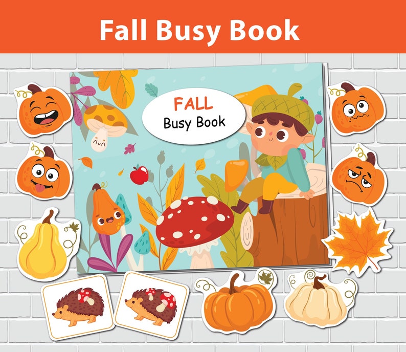 Fall Busy Book Autumn Quiet Book Toddler Learning Binder - Etsy