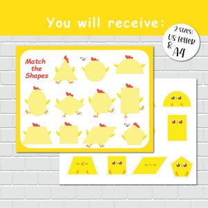 Shape Matching Activity, 2D Shapes, Farm Busy Book Page, File Folder ...