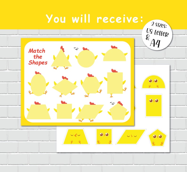 Shape Matching Activity, 2D Shapes, Farm Busy Book Page, File Folder ...