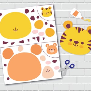 Cut Out and Glue Animals Crafts for Kids. Cut Out and Paste Scissors ...