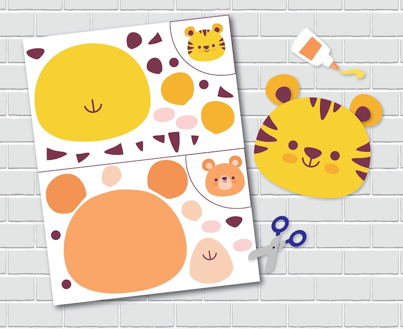 Cut Out and Glue Animals Crafts for Kids. Cut Out and Paste - Etsy