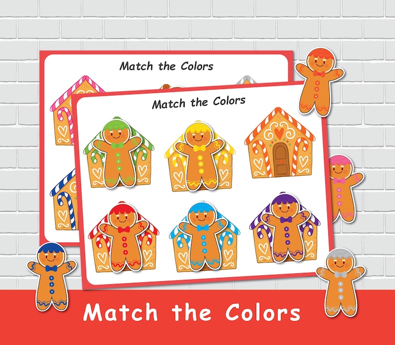 Gingerbread Man Color Matching Activity, Christmas Theme Busy Book ...