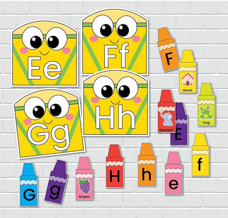 Crayon ABC Matching Game: Alphabet Busy Book, Preschool Learning ...