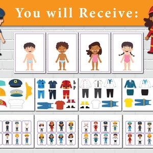 Community Helpers Dress up Preschool Printable Worksheets Professions ...