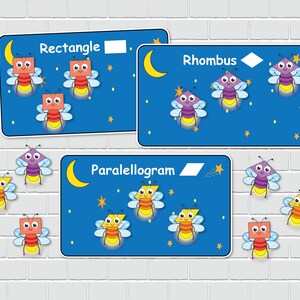 Fireflies Shapes Sorting Mats, 2D Shapes Center, Summer Busy Book Page ...