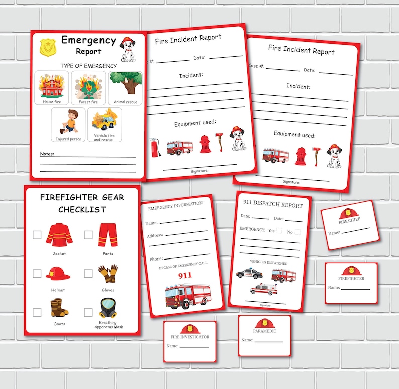 Fire Station Pretend Play, Printable Firefighter Dramatic Play ...