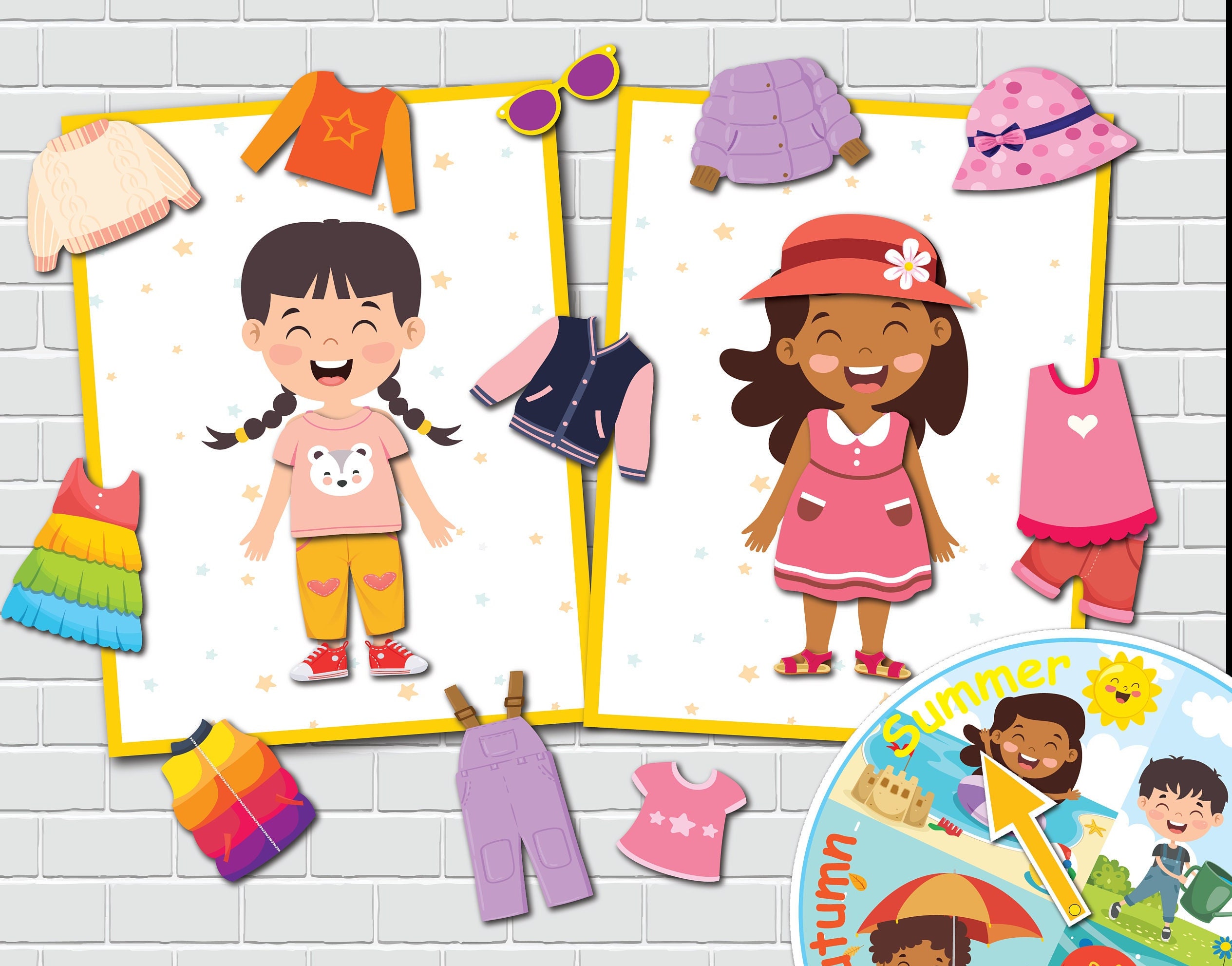 Dress up Printable Activity Four Seasons File Folder Games - Etsy UK