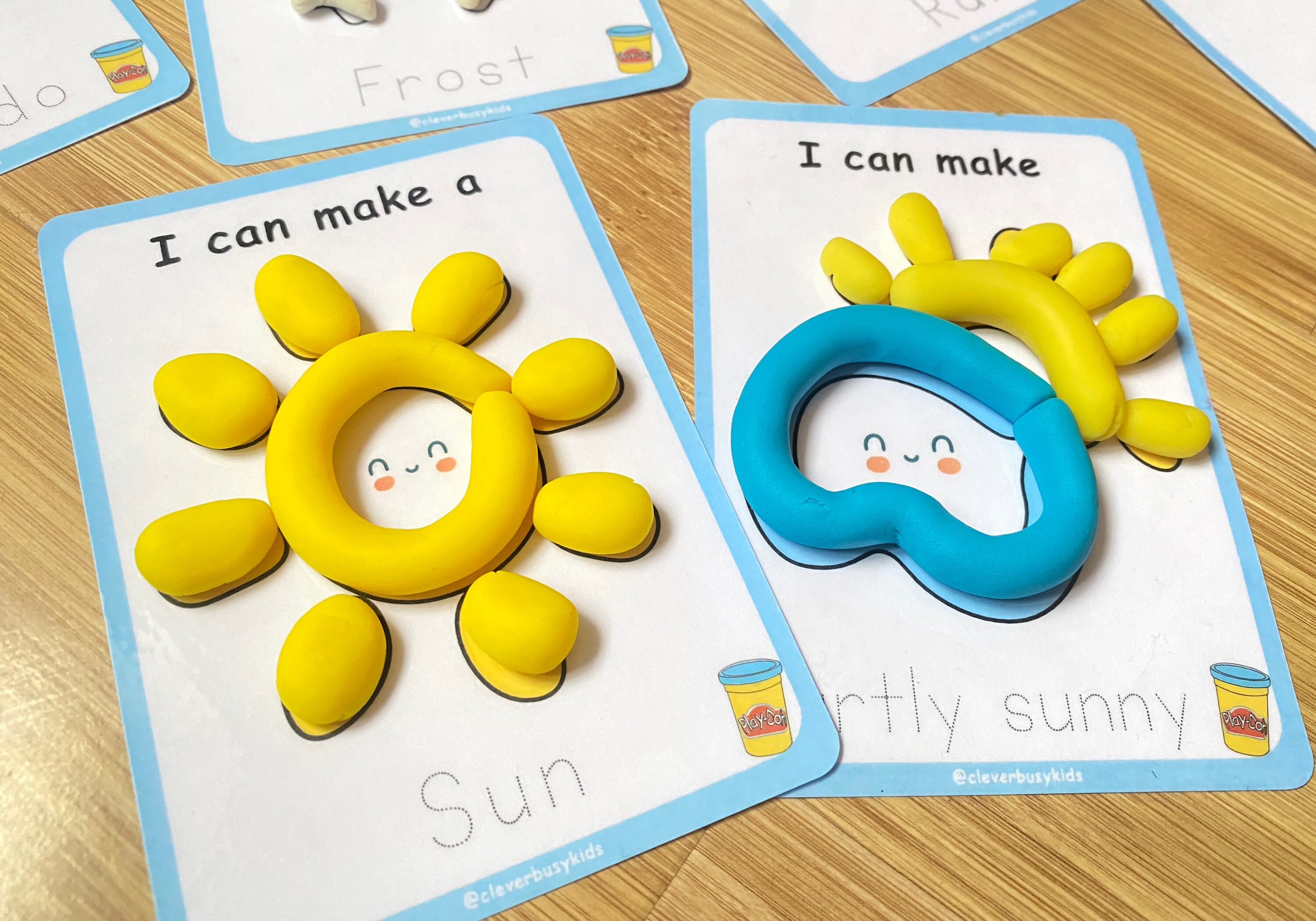 Weather Play Doh Mats, Printable Play Dough, Montessori Play Doh ...