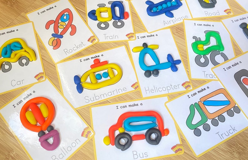 Play Doh Mats Transportation Visual Cards Printable Play - Etsy