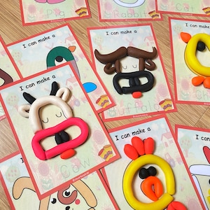 Farm Animals Play Doh Mats, Printable Play Dough, Montessori Play Doh ...