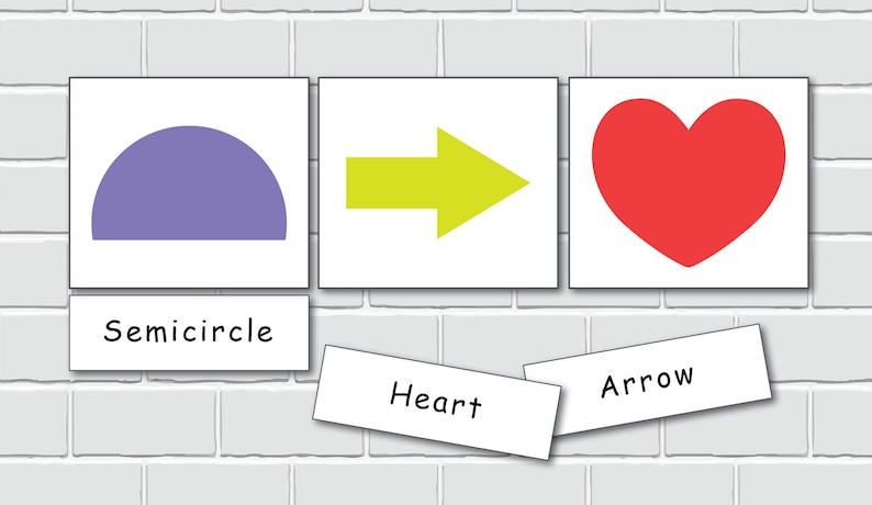 2D Shapes Flashcards, 3 Part Flash Cards, Geometric Shapes, Montessori ...