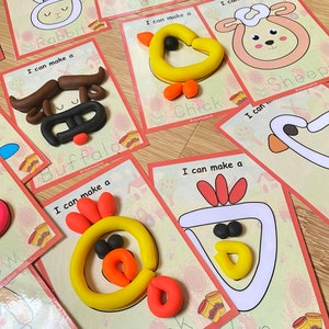 Farm Animals Play Doh Mats, Printable Play Dough, Montessori Play Doh ...