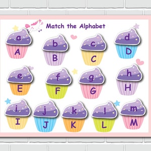 Cupcake Alphabet Matching Printable Activity. Toddler ABC Learning ...