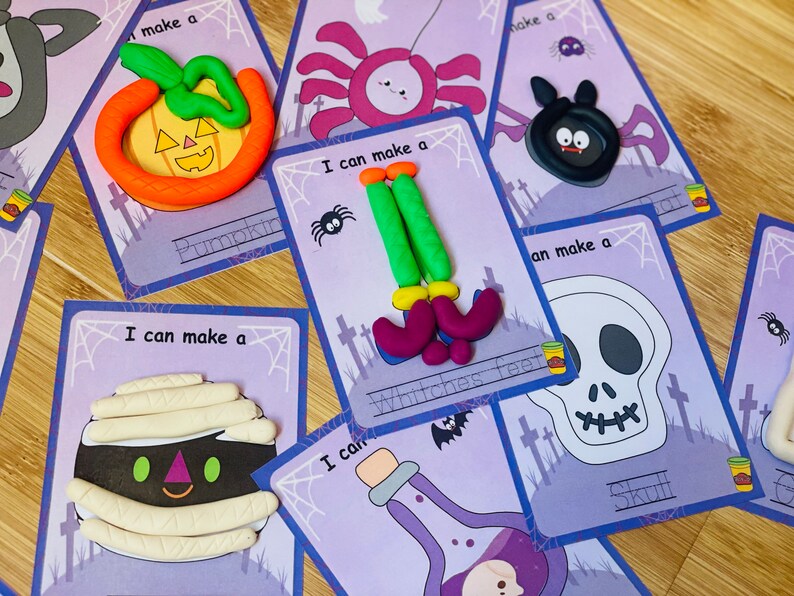Halloween Play Dough Mats Printable Play Doh Preschool - Etsy