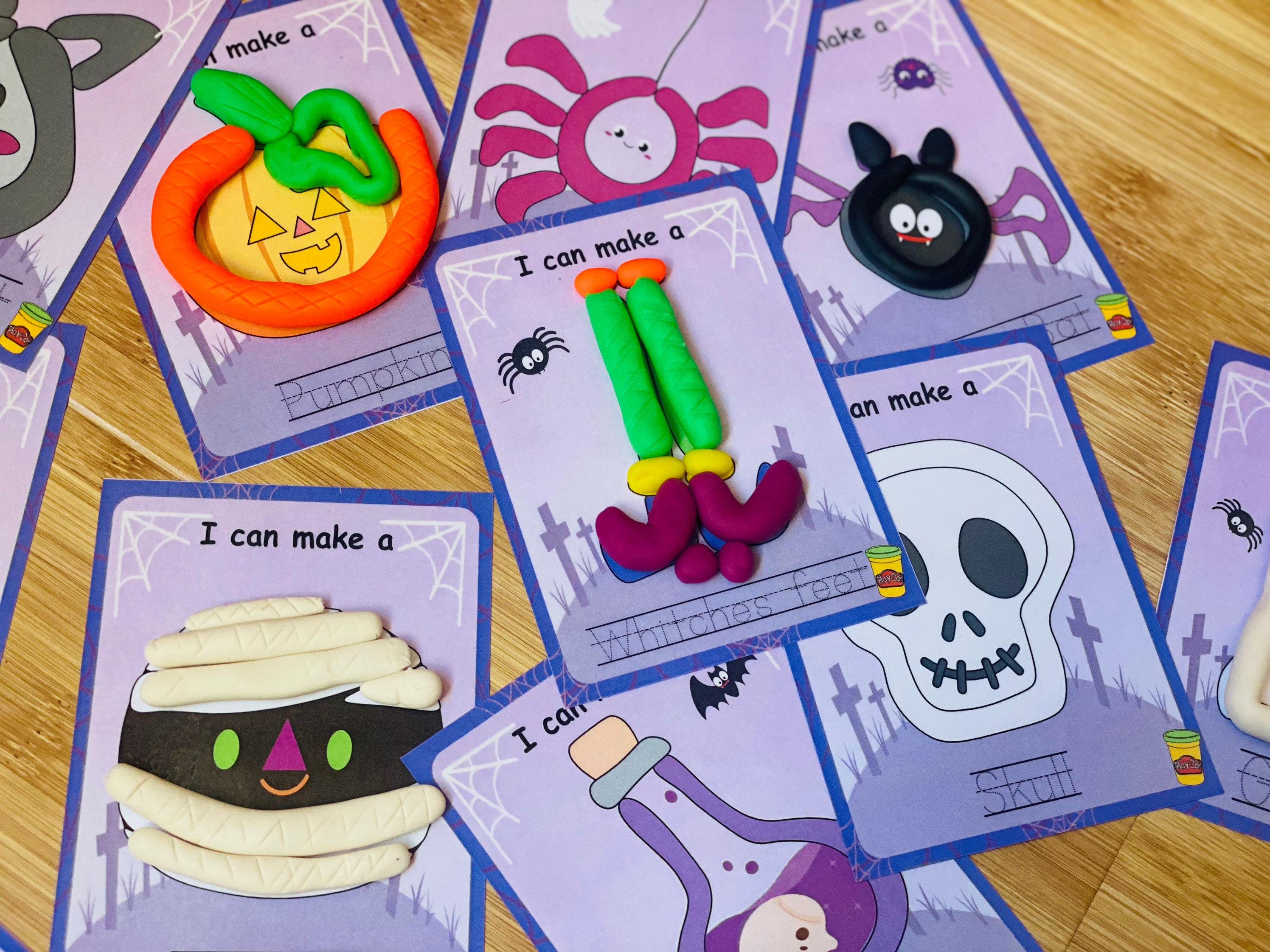 Halloween Play Dough Mats Printable Play Doh Preschool - Etsy