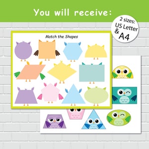 Shape Matching Activity, 2D Shapes, Spring Busy Book Page, File Folder ...