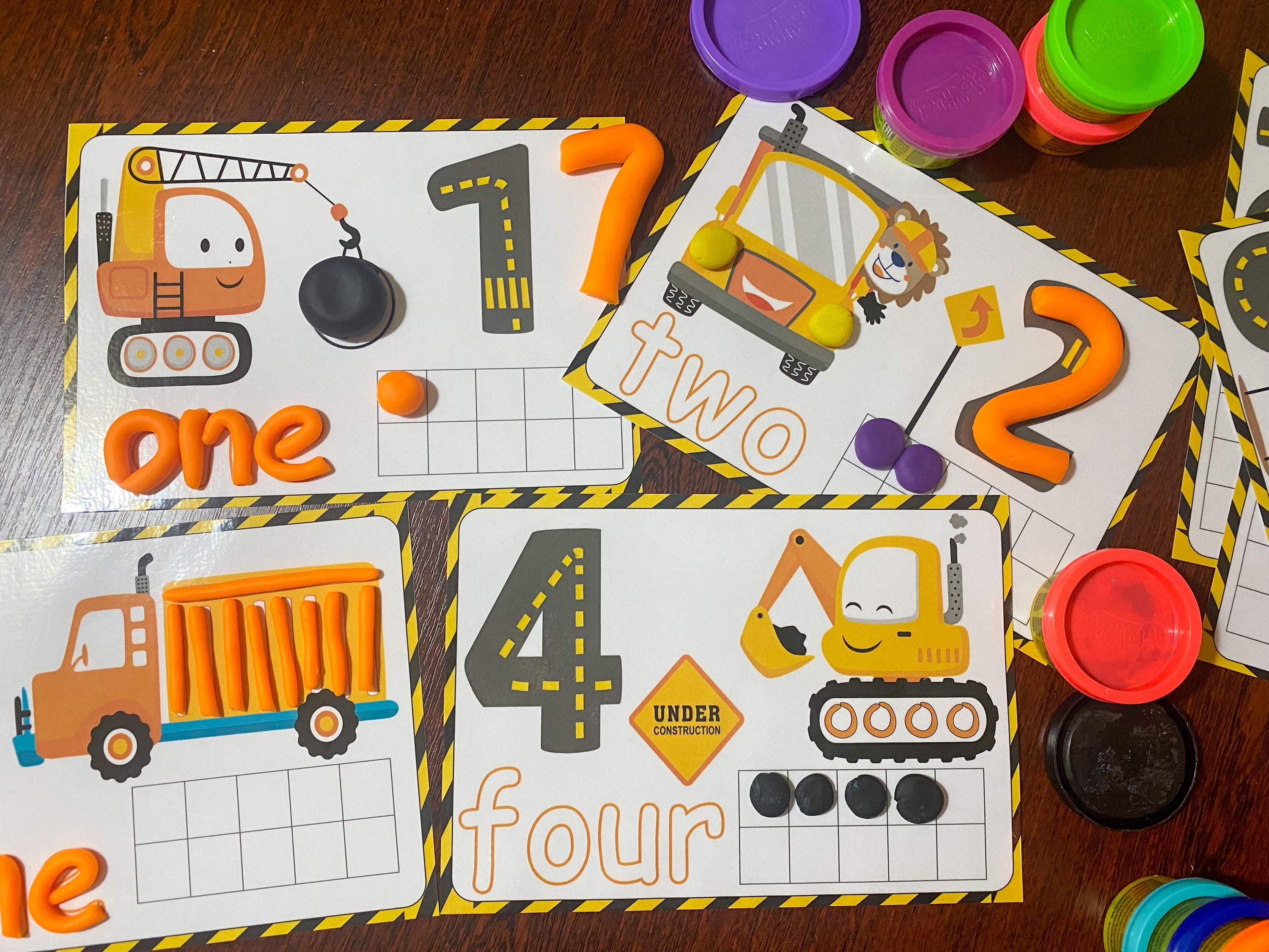 Play Dough Mats Construction Theme Printable Preschool Activities Fine ...
