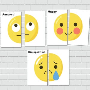 Feelings Matching Game, Emotions Symmetry Cards, Toddler Puzzle ...