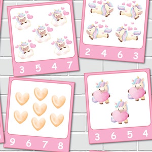 Unicorns Clip and Count, Counting Activity, Preschool Learning ...