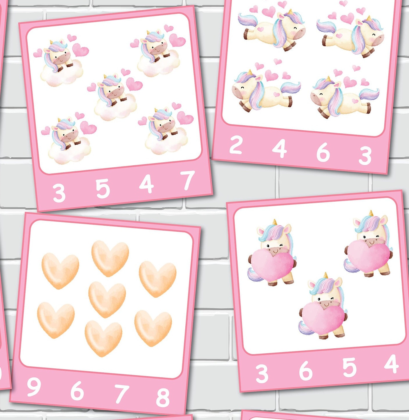 Unicorns Clip and Count, Counting Activity, Preschool Learning ...