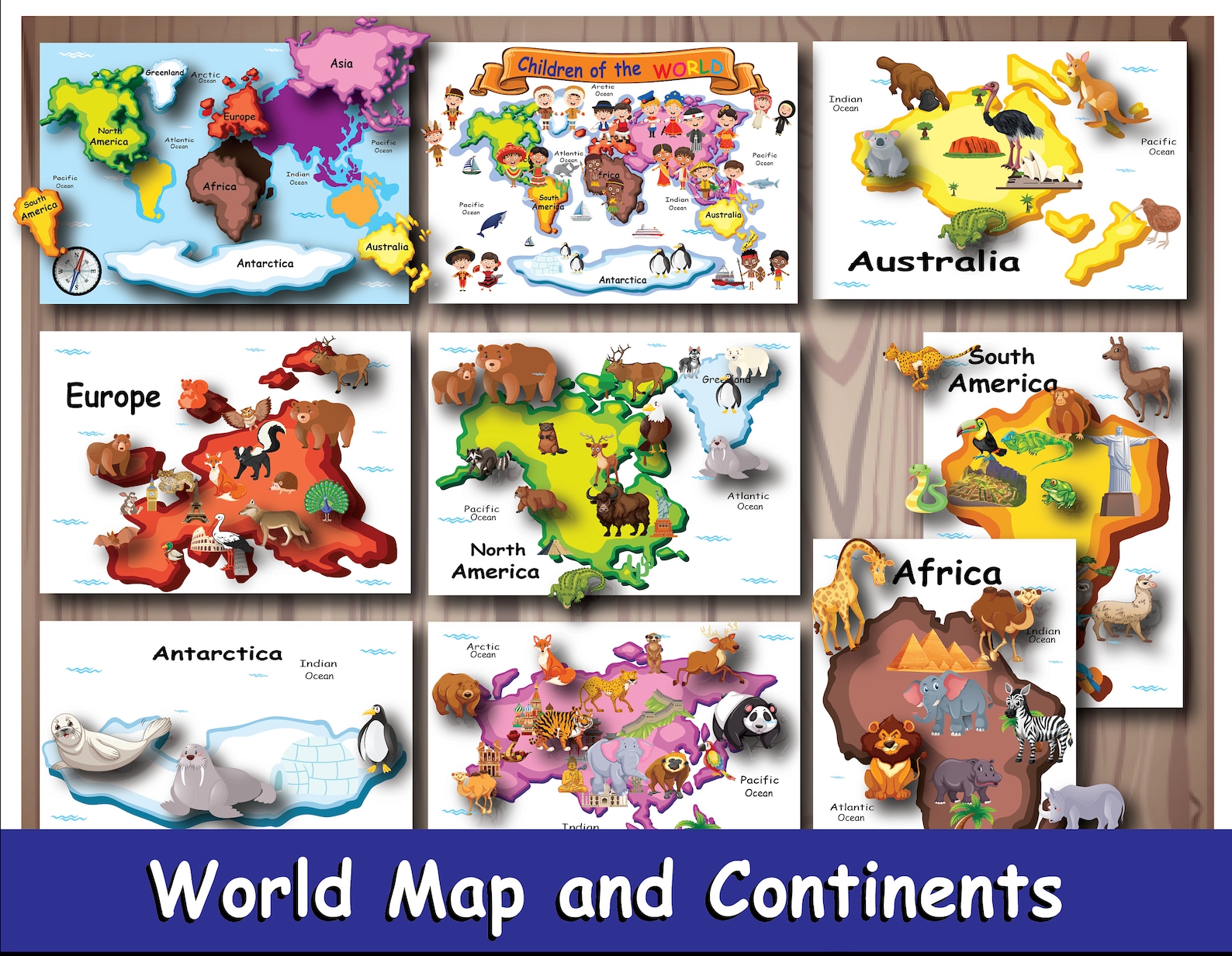 Continents Busy Book Activity for Kids Learning Binder Pre-k - Etsy