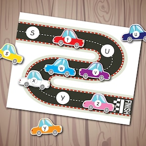 Cars Alphabet Matching Activity ABC Busy Book Pages Toddler Learning ...