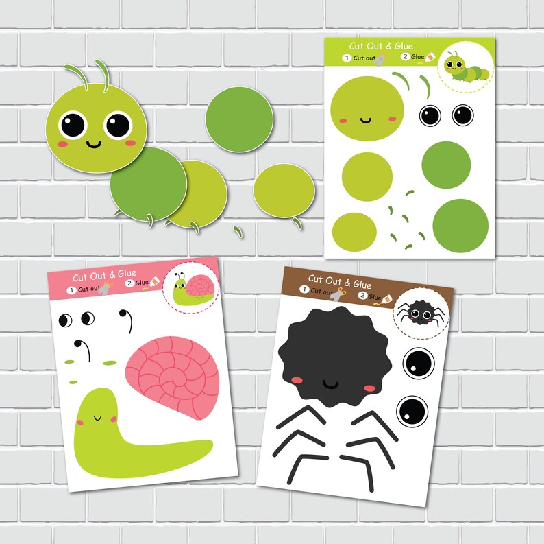 Bugs Cut Out and Glue Crafts for Kids.insects Cut Out and Paste ...