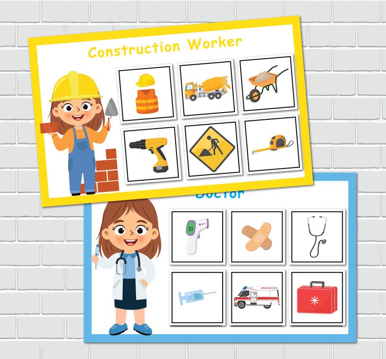 Community Helpers Preschool Sorting Mats. Professions Printable ...