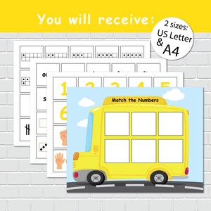 Numbers 1-10 Matching Activity for Kids. Toddler Count and Match Game ...