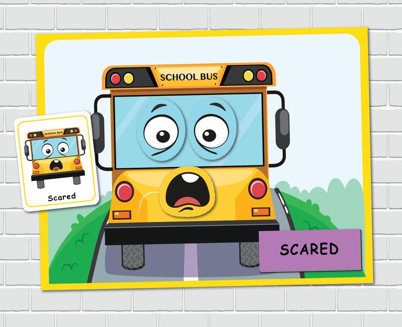 School Bus Emotions Activity for Kids, Preschool Feelings Printables ...