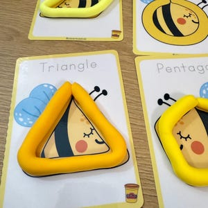 Bees Shapes Play Dough Mats, Summer Play Doh Activity, Preschool Fine ...