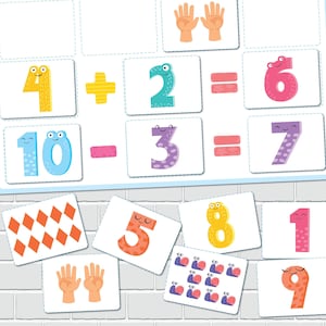 Numbers Matching Activity for Kids, Counting Game, Preschool Math ...