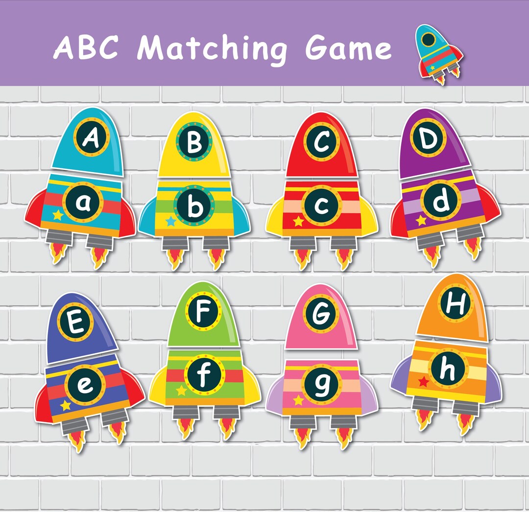 ABC Matching Game for Kids, Toddler Alphabet Activities, Kindergarten ...