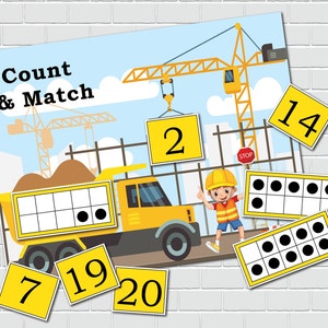 Counting Construction Activity Preschool Math Busy Book Toddler ...