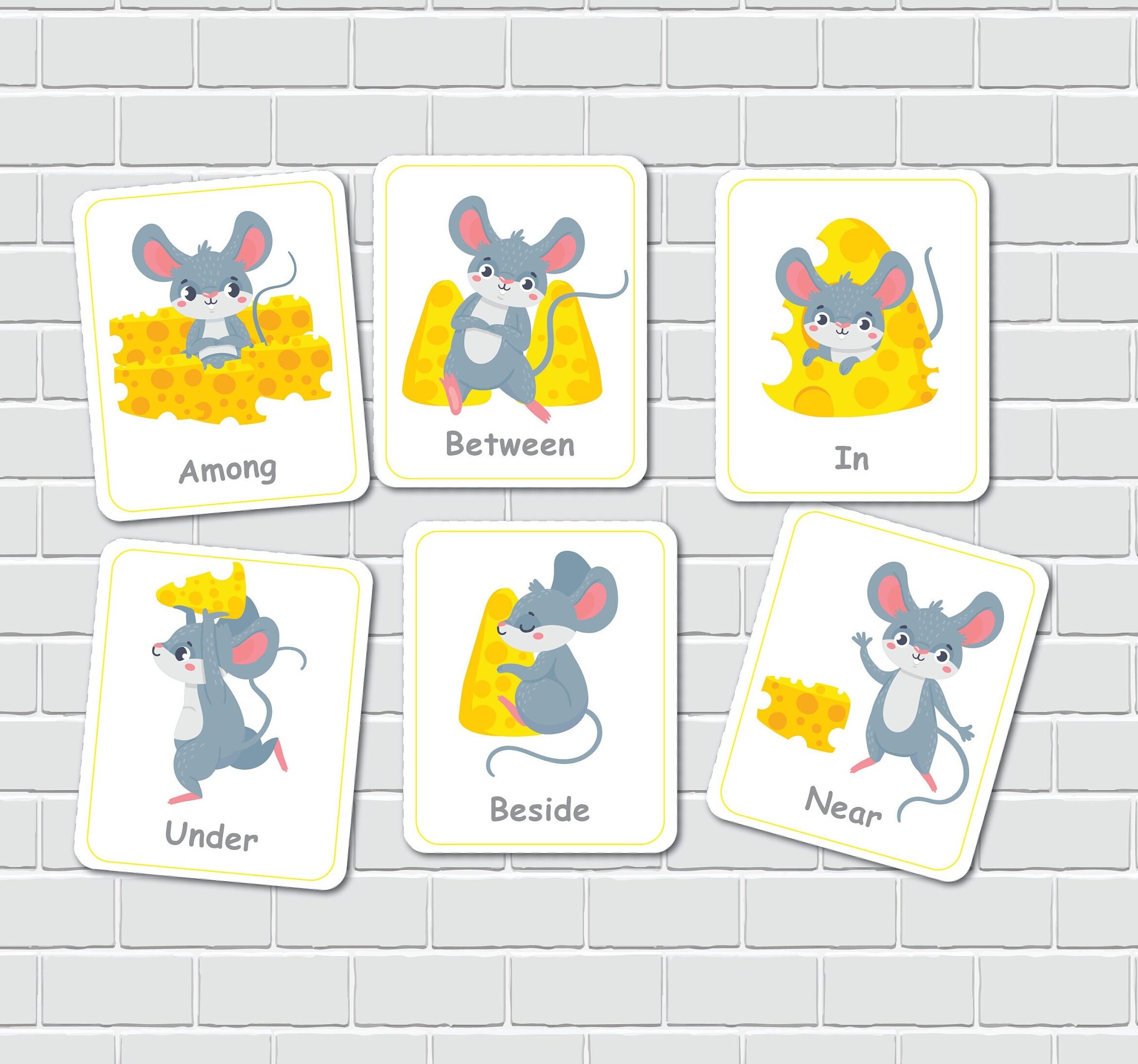 Prepositions Flashcards English Positional Words Printable - Etsy Australia