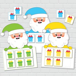 Santa Color Matching Activity for Kids, Christmas Theme Activities ...