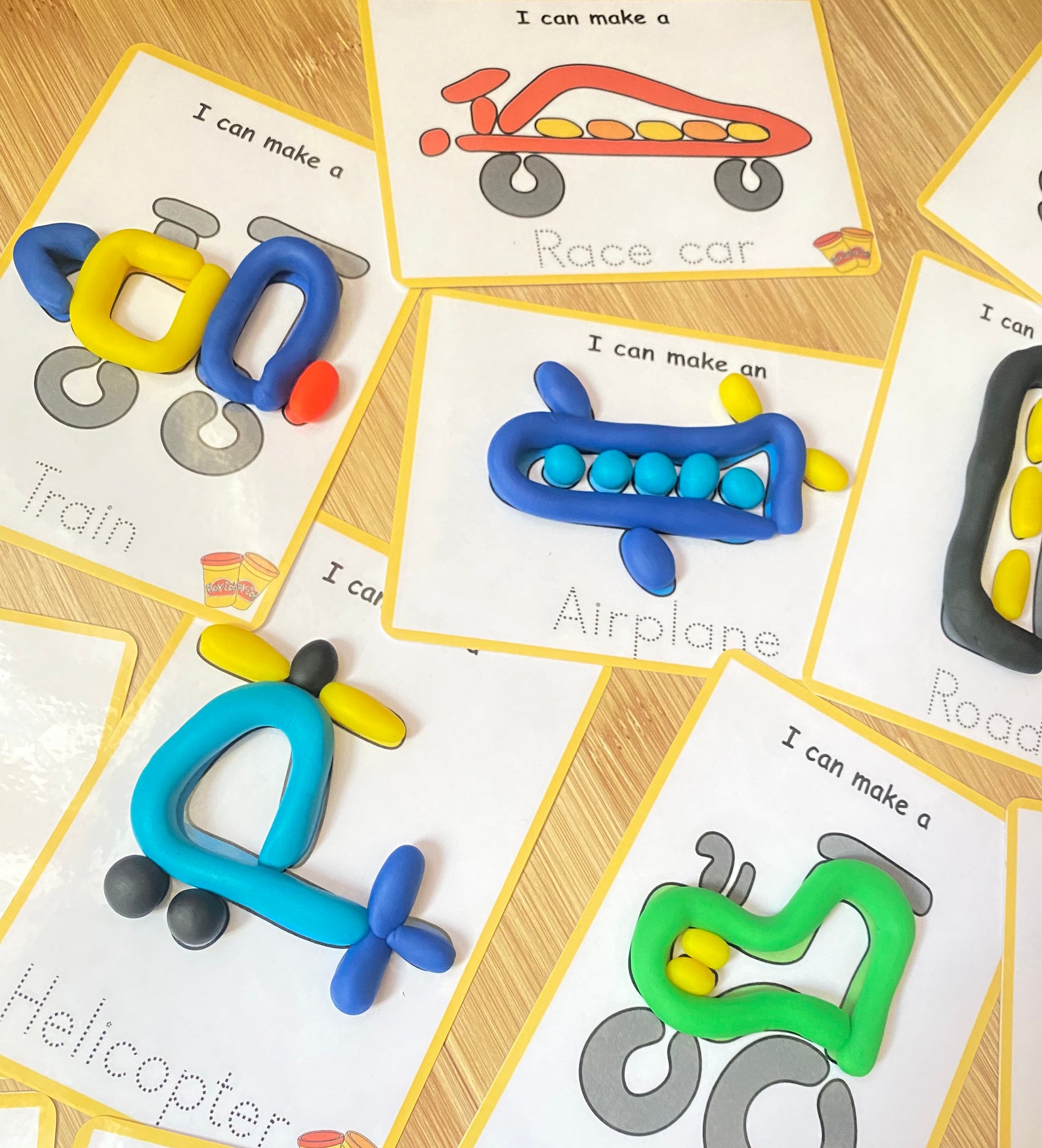 Play Doh Mats Transportation Visual Cards Printable Play - Etsy