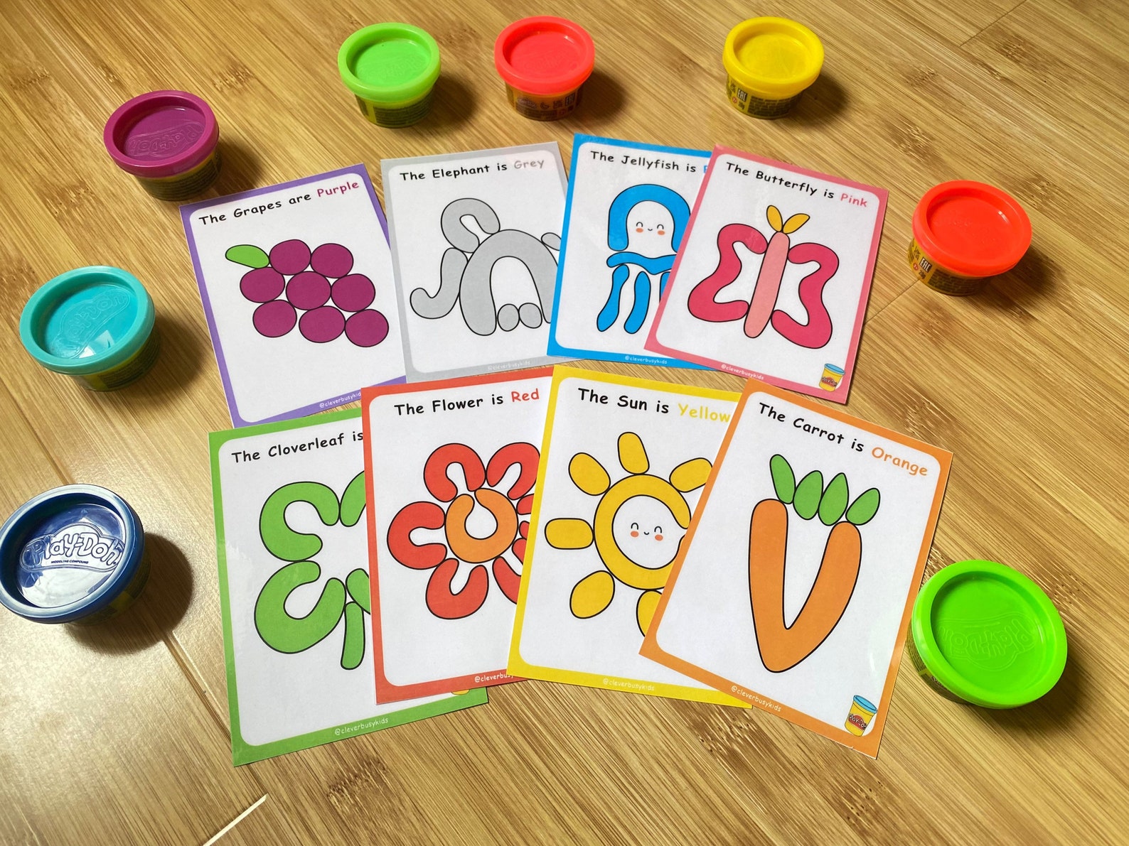 Colors Play Doh Mats, Kids Printable Play Dough, Montessori Play Doh ...