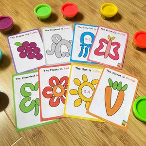 Colors Play Doh Mats, Kids Printable Play Dough, Montessori Play Doh ...
