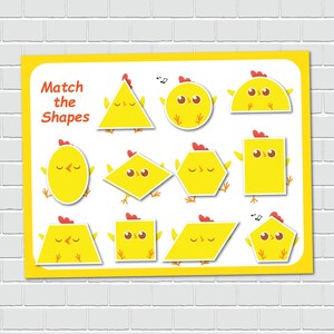 Shape Matching Activity, 2D Shapes, Farm Busy Book Page, File Folder ...