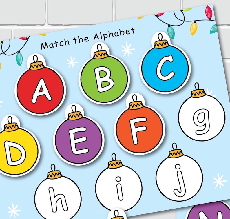 Christmas Alphabet Matching Game, Winter ABC Activity (digital Download ...