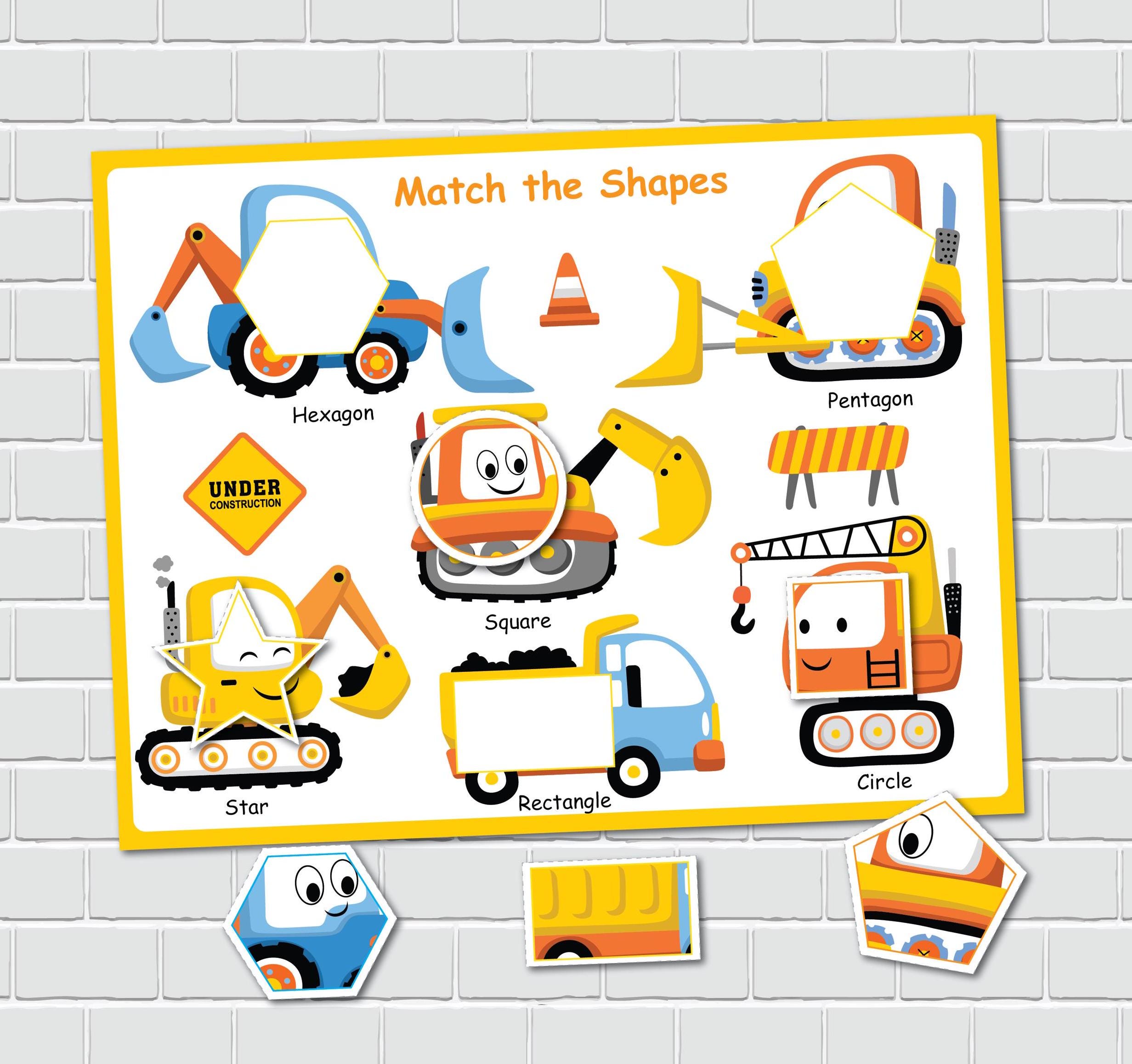 Truck Shapes Activity, 2D Shapes, Preschool Learning Binder (digital ...