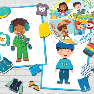 Dress up Printable Activity Four Seasons File Folder Games Toddler ...