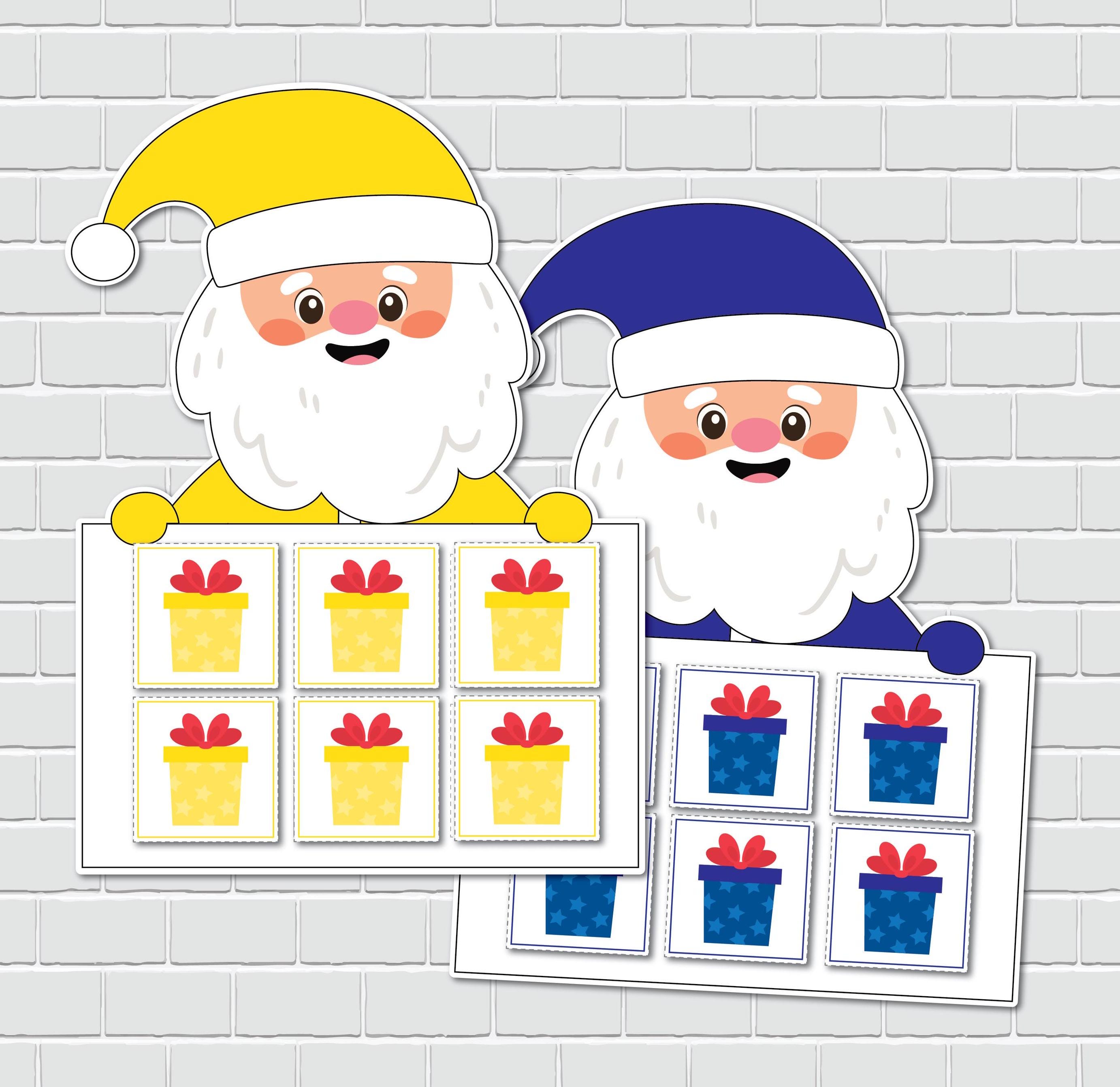 Santa Color Matching Activity for Kids, Christmas Theme Activities ...