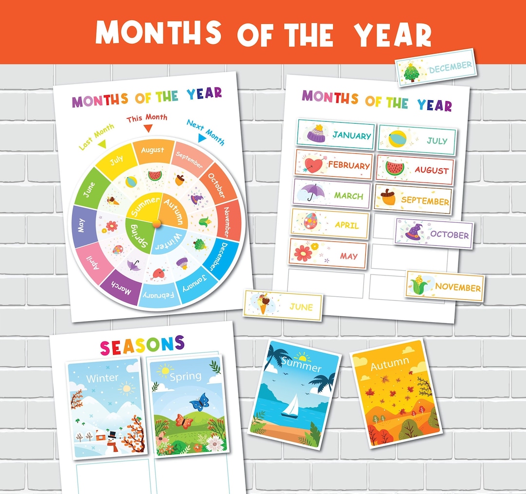 Months of the Year & Seasons Wheel Worksheet, Circle Time Activity, Pre ...