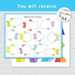 Fish Shape Matching Activity, 2D Shapes, Busy Book Page, File Folder ...